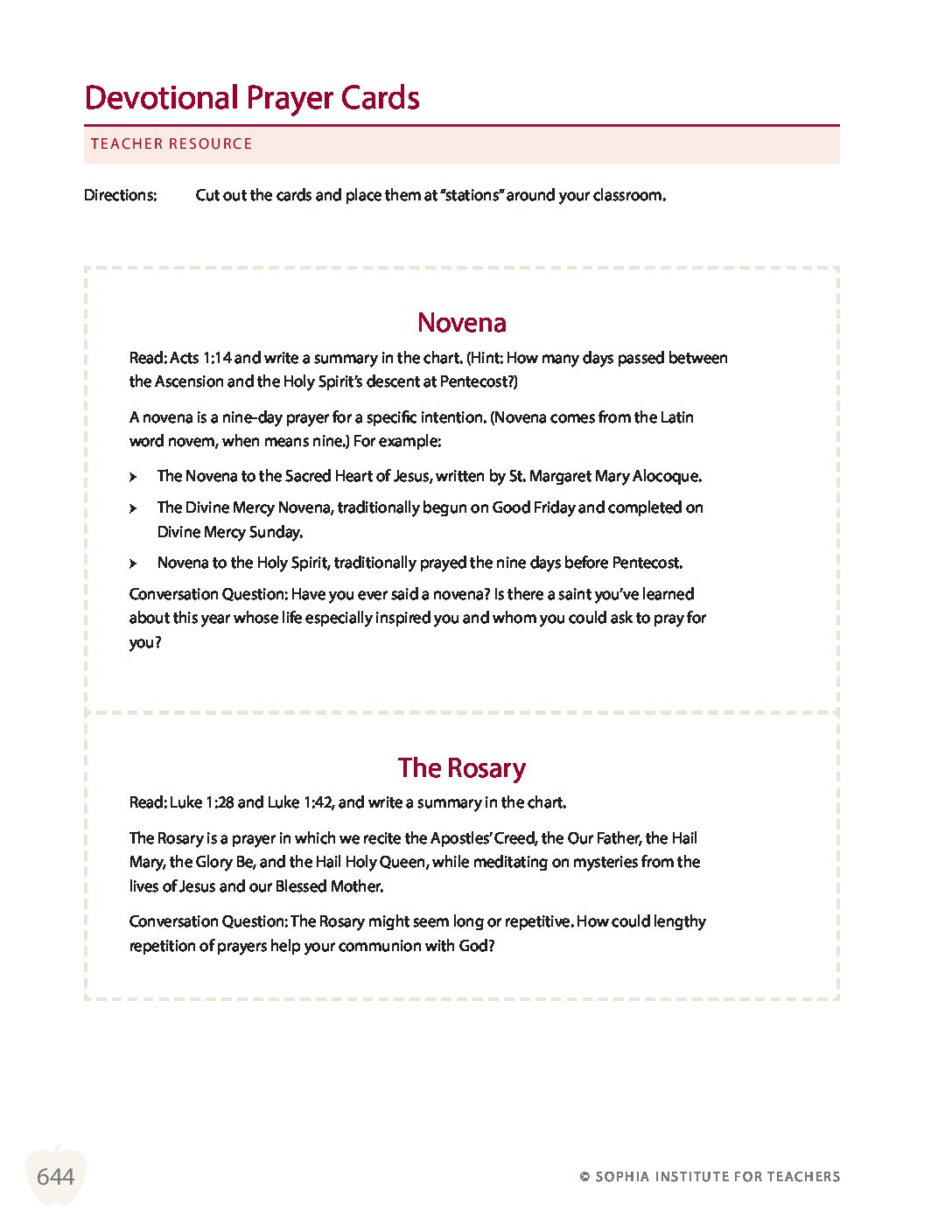 Devotional Prayer Cards | Gr7 - Sophia Teachers