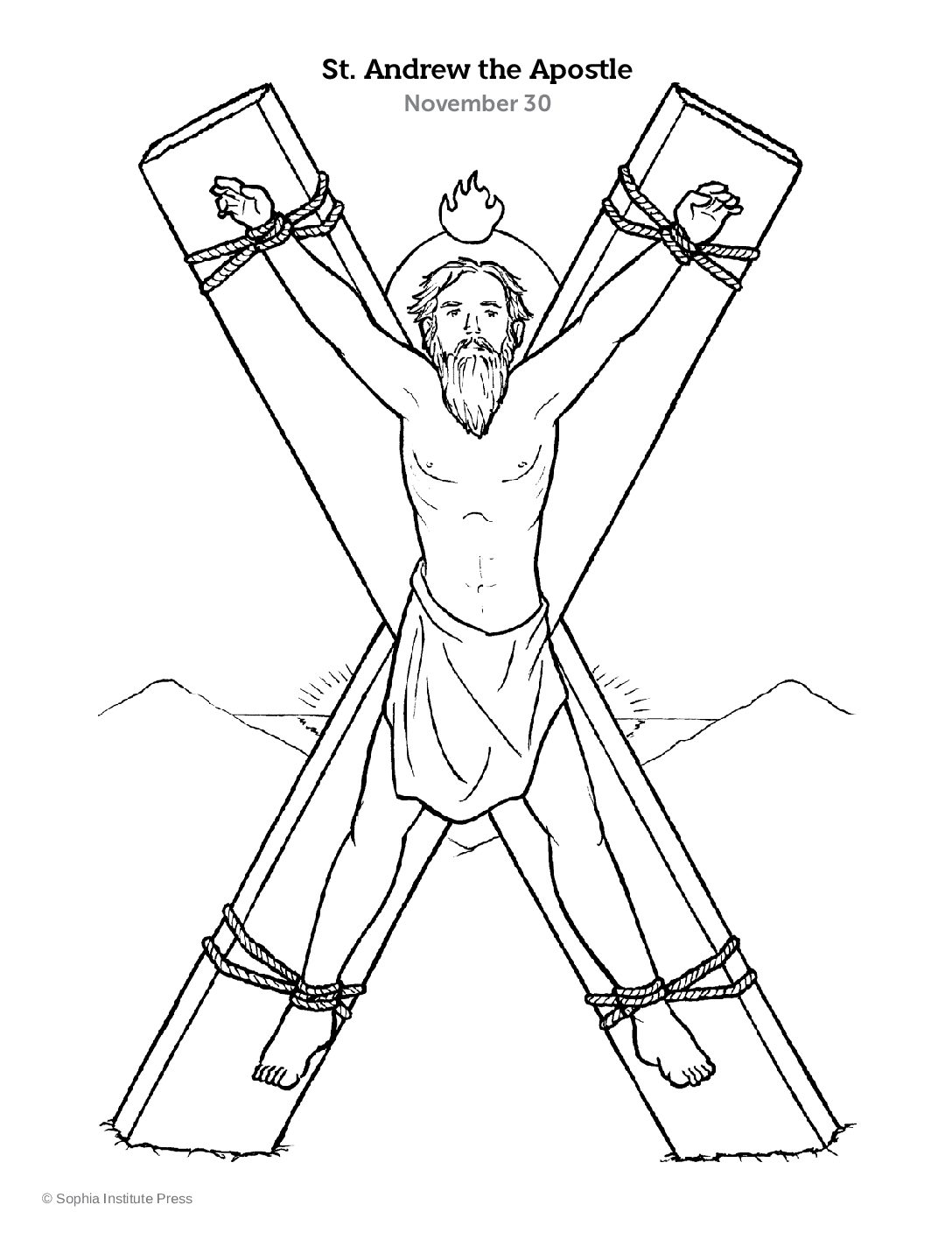 St. Andrew, the Apostle Coloring Page - Sophia Teachers
